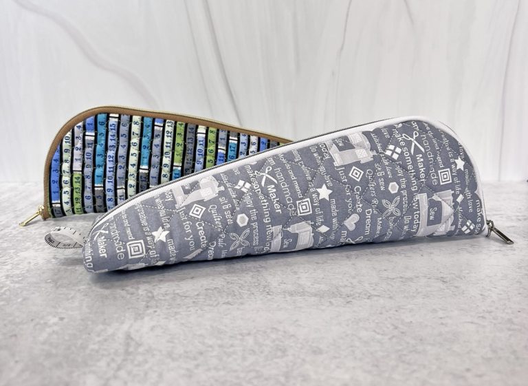 Curved Zipper Pouches | Embroidery Garden