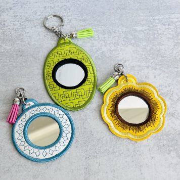 Mirrored Key Rings Set | Embroidery Garden