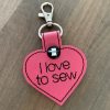 I Love to Sew Keychain | Embroidery Garden