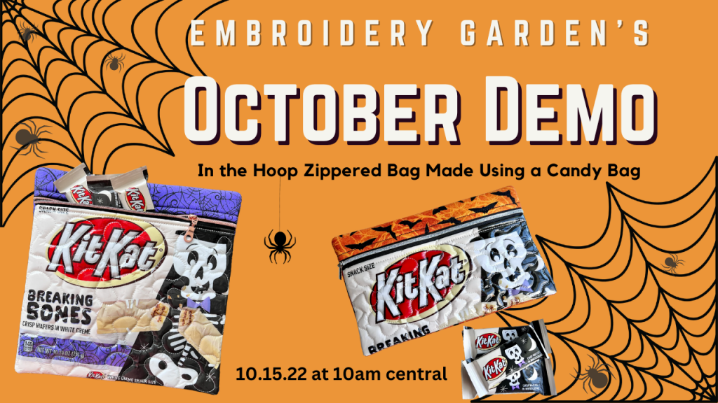October Demo In the Hoop Candy Bag | Embroidery Garden