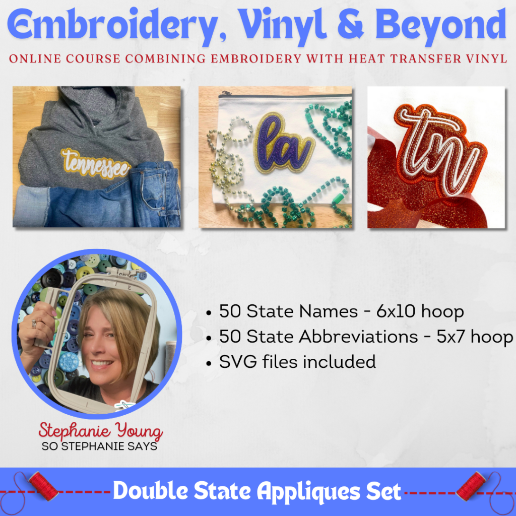 Embroidery Vinyl & Beyond Video Course | Embroidery Garden