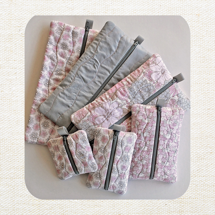 Center Zipper Cases Set | Embroidery Garden